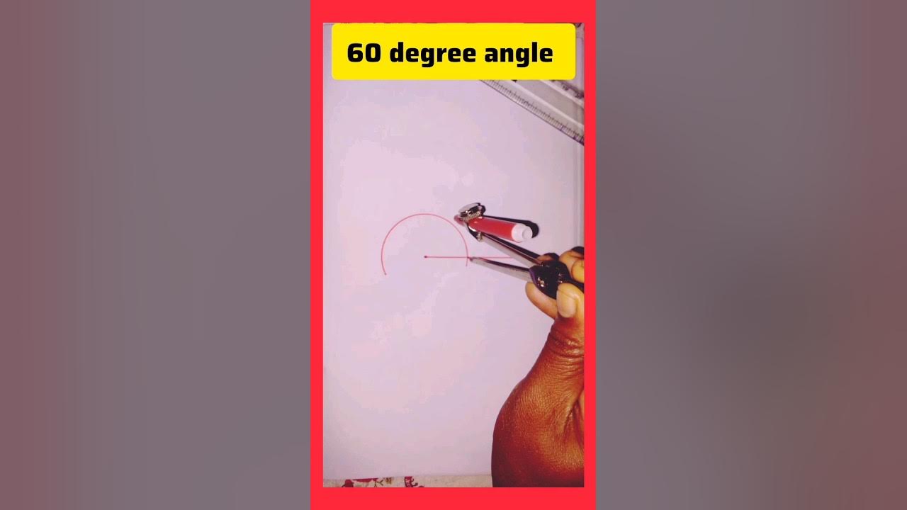 How to construct 60 degree angle using compass 🔥#maths #shortsvideo # ...