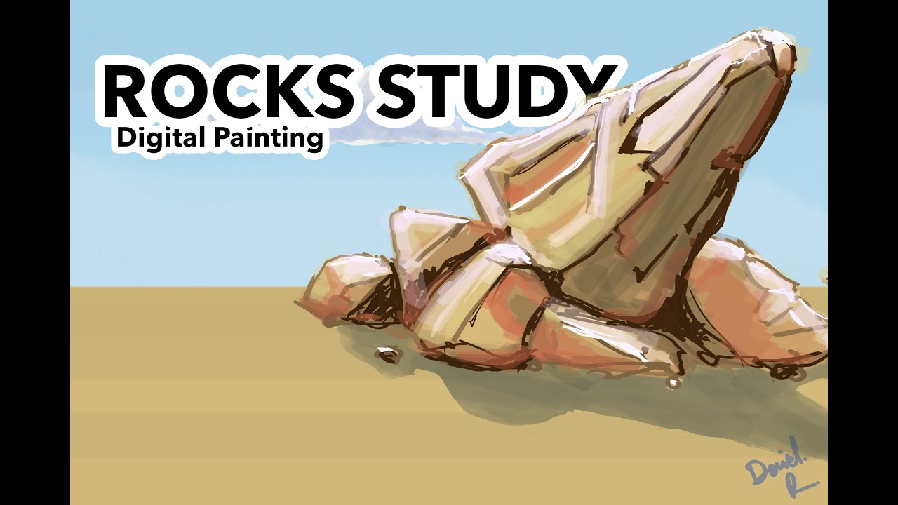 Digital Painting Rock Study N°1 - YouTube