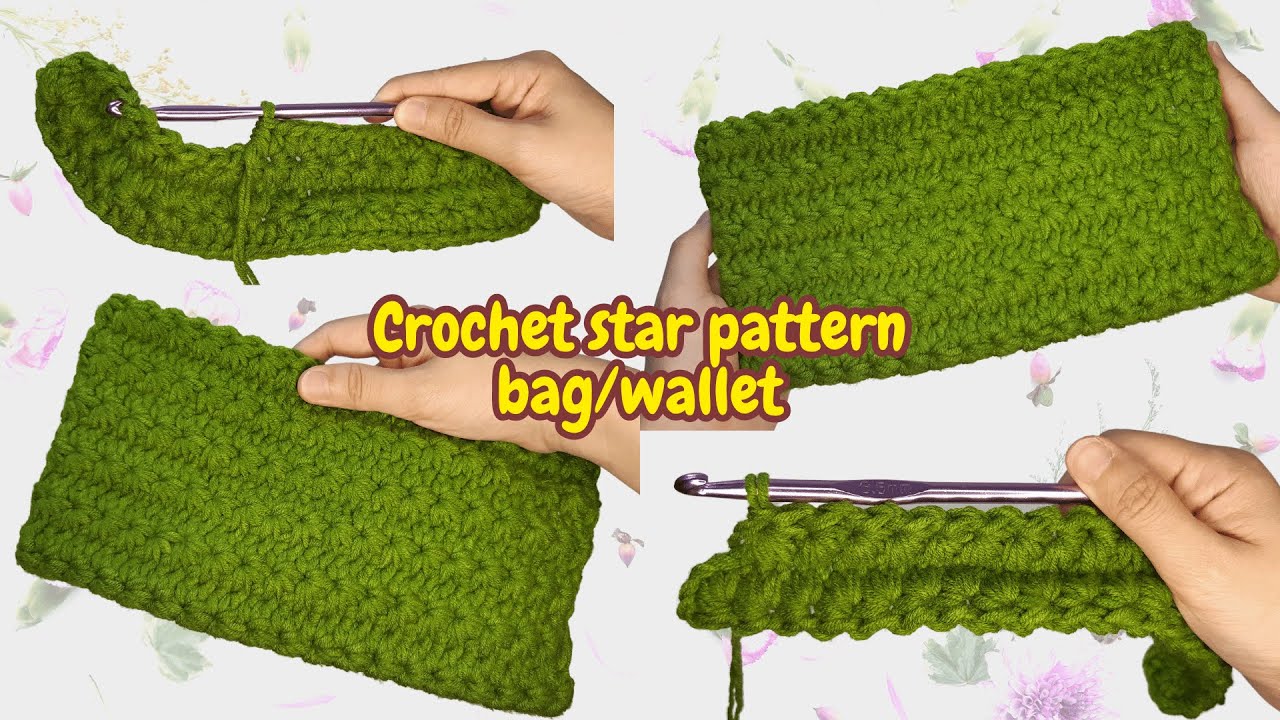 simple crochet star pattern as bag/wallet, bisa dijadiin tas atau ...