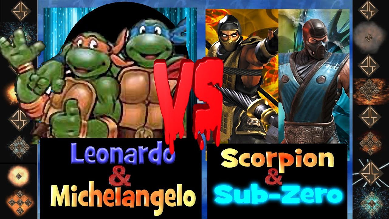 Leo & Mike (TMNT) vs Scorpion & Sub-Zero (Mortal Kombat 1) - Ultimate ...