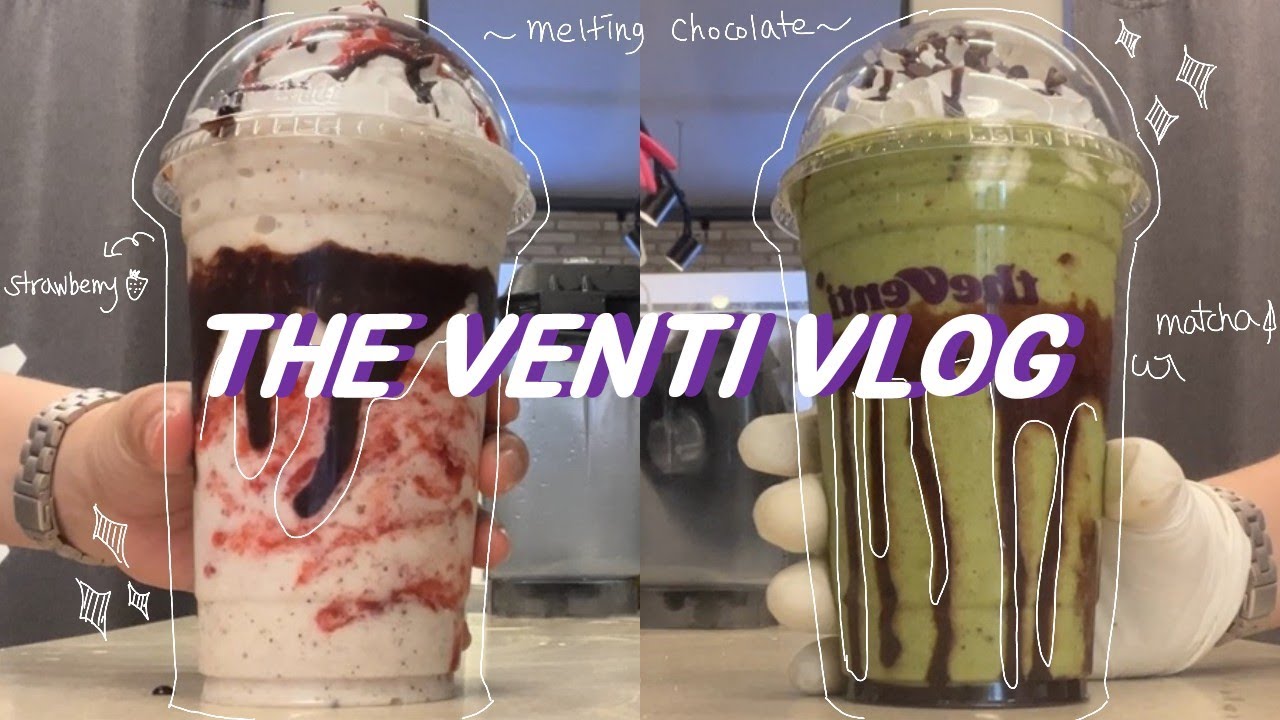 Vlog Sub 더벤티에서 녹차랑 딸기가 초코를 만났을 때 🍃🍓🍫ㅣ전 더벤티 알바생이 사랑한 더벤티 딸기