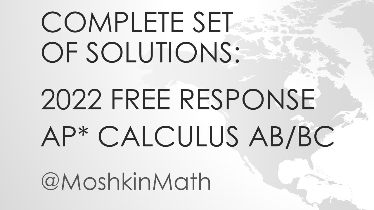 Question 1 - 2022 Free Response AP Calculus AB/BC Exam - YouTube