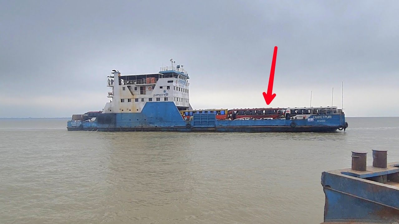 Interesting Ferry carry bus full bus car unload video - YouTube