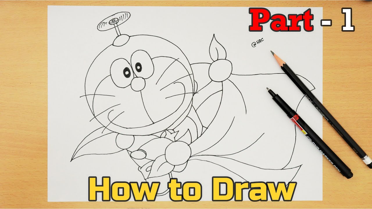 How to draw Doraemon - Part 1 | Step by step | Doraemon: Nobita's Space ...