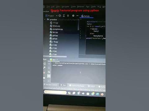 simpe factorial program using python - YouTube