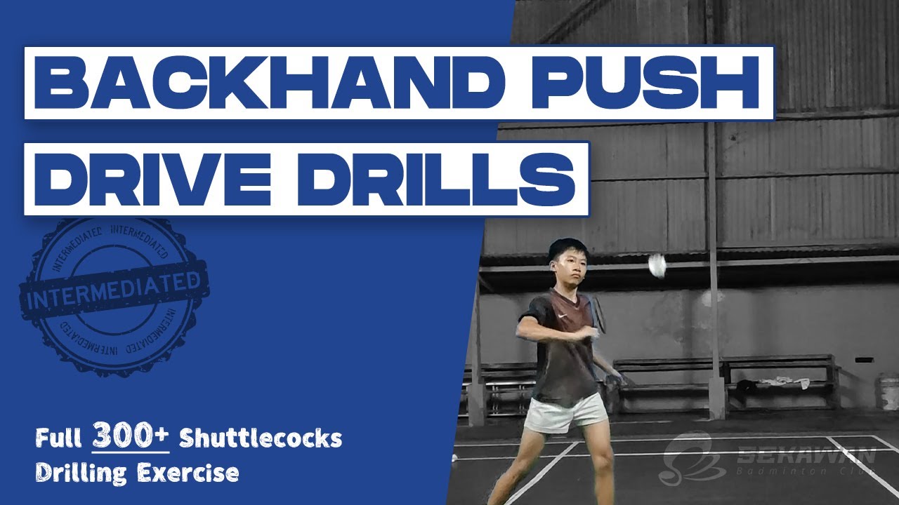 Badminton Push Drive Drills at Backhand Side | Badminton Drive Shot Training - YouTube