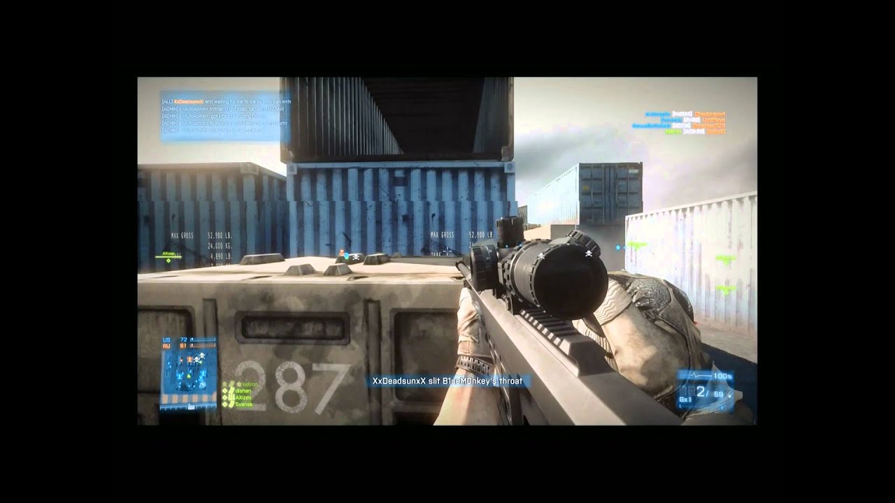 Battlefield 3 - M98B 8x Rifle Scope Noshar Canal - RF Gaming - YouTube