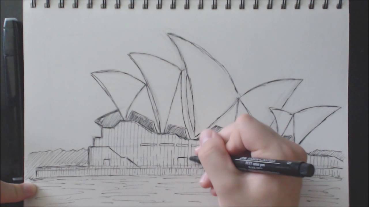 Drawing the Sydney Opera House #Timelapse - YouTube