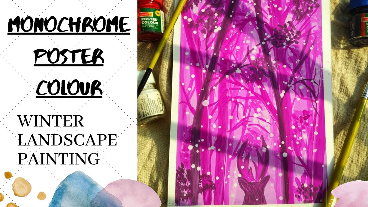 Monochrome painting | Learn to paint using a single color| WINTER ...