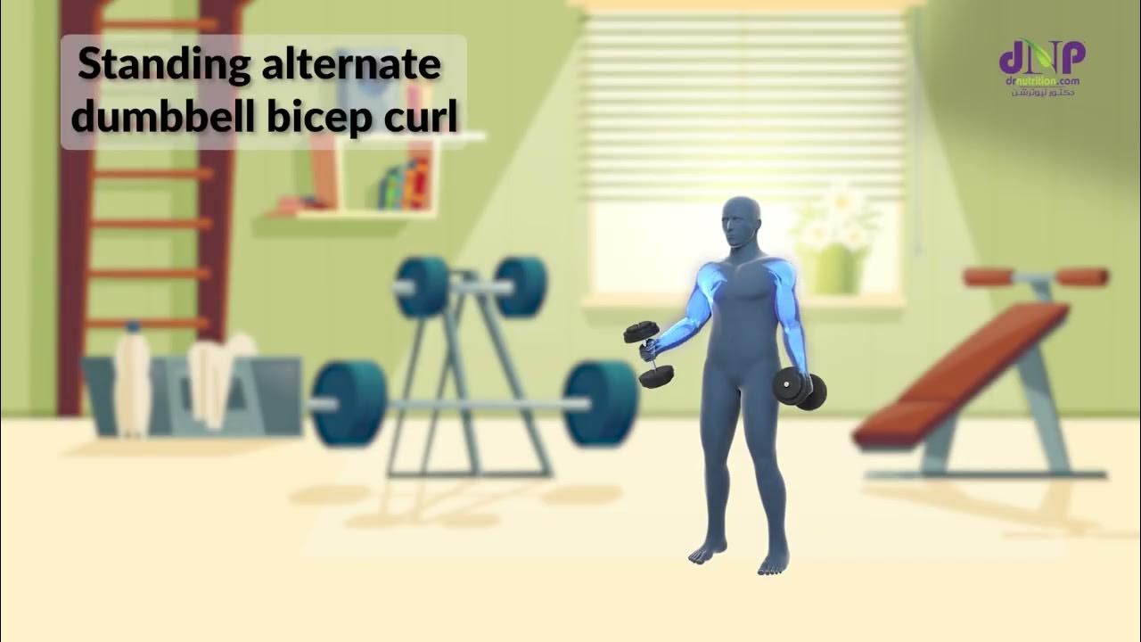 standing alternate dumbbell bicep curl workout - YouTube
