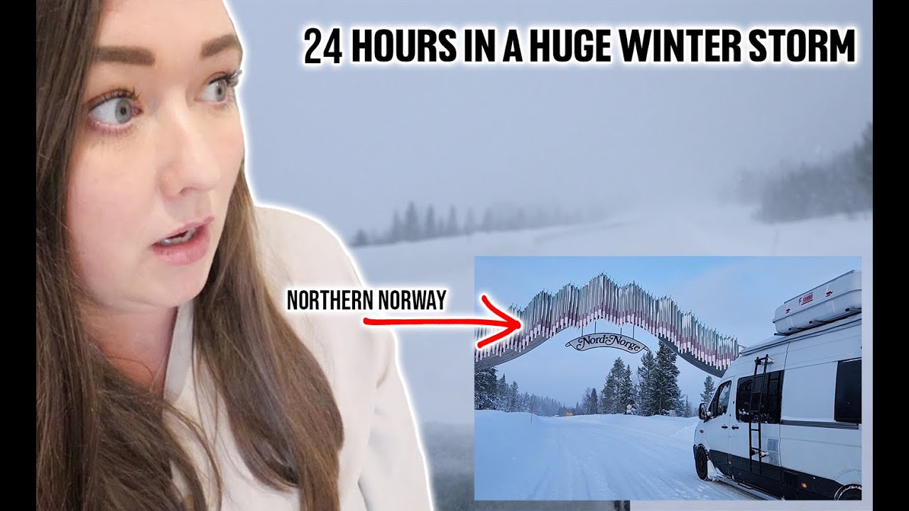 24 HOURS IN A HUGE WINTER STORM | WINTER VAN LIFE NORWAY - YouTube