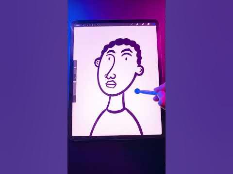 How To Draw This Easy Cartoon Portrait In Procreate (#Shorts) - YouTube