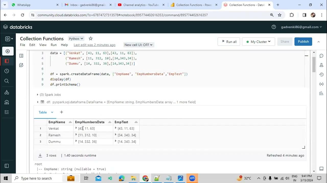 69understand About Collection Functions In Databricks Using Pyspark In Telugu Youtube