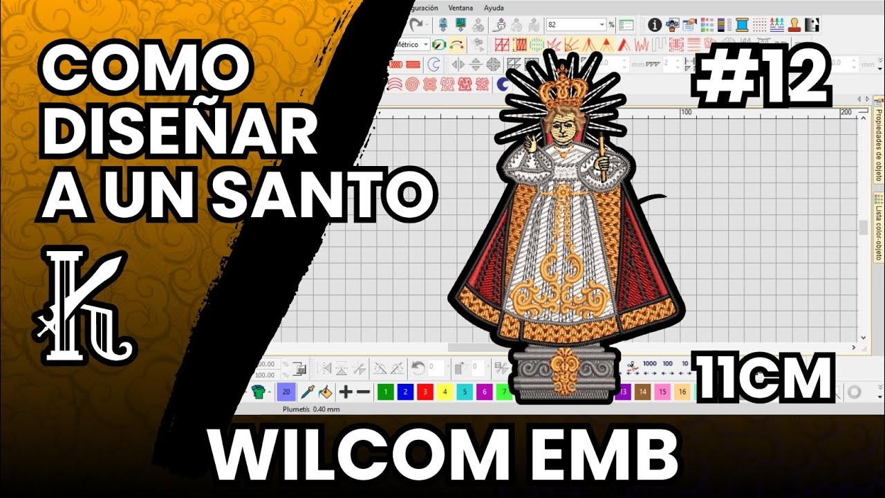 Diseñando a un santo usando las herramientas y efectos de Wilcom - 11cm ...