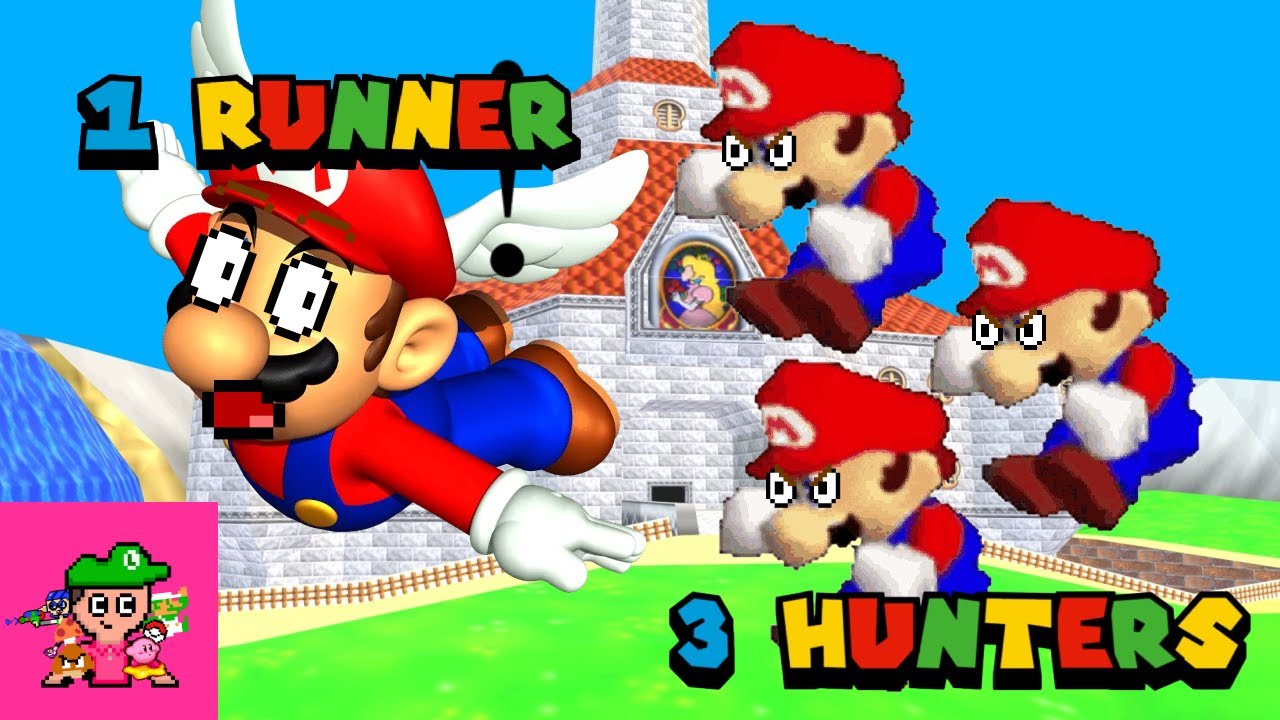Mario 64,but my friends hunt me down! | Mario Hunt 64 | Super Mario 64 ...