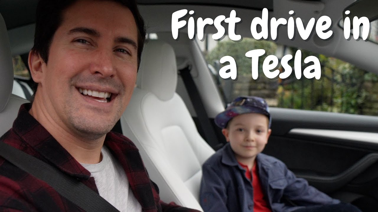 A 7 Year Olds First Drive in a Tesla! - YouTube