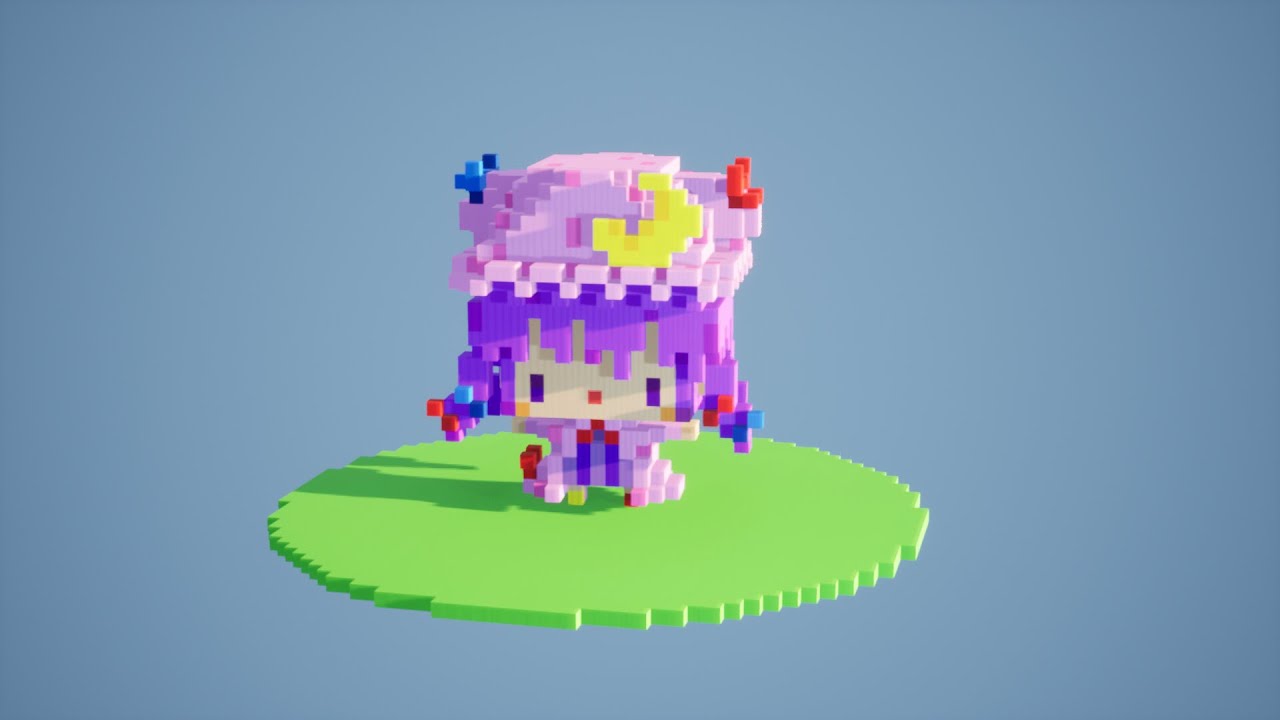 Touhou 】- Patchouli Knowledge Voxel Model Unreal Engine 4. - YouTube