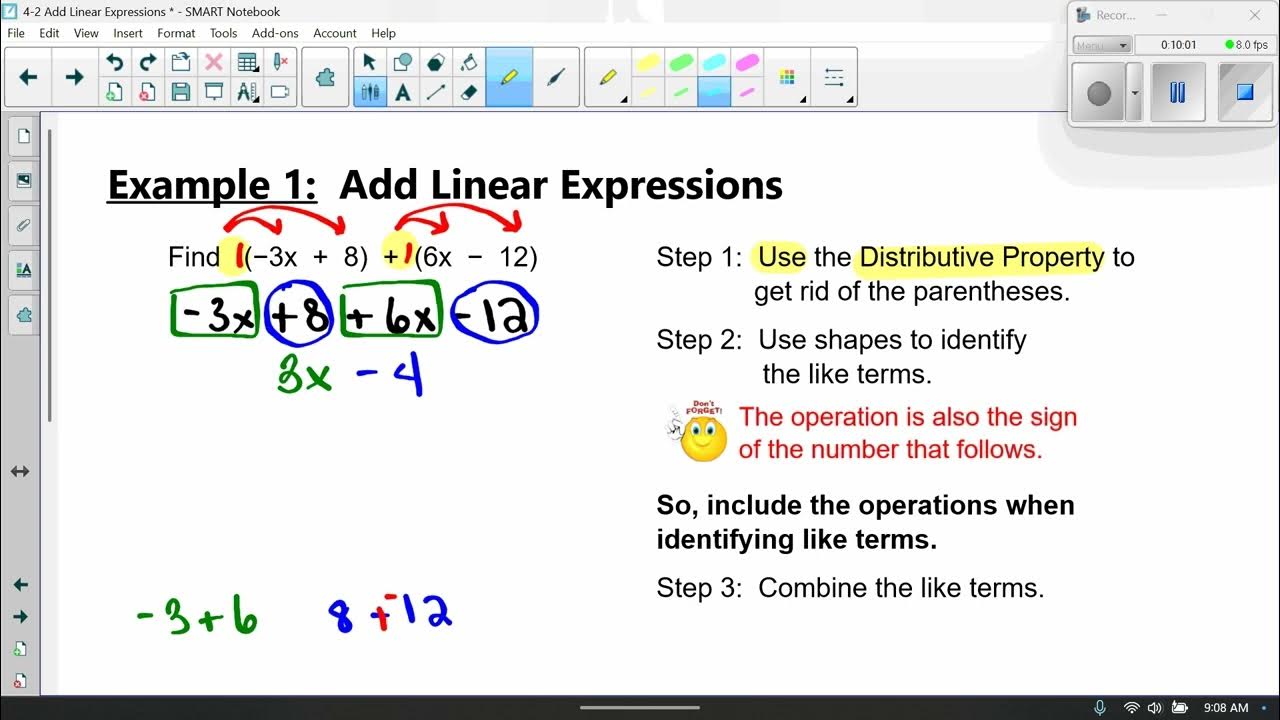4 2 Add Linear Expressions - YouTube