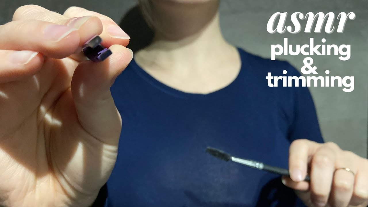 ASMR roleplay | Plucking & Trimming your eyebrows before sleep (no ...