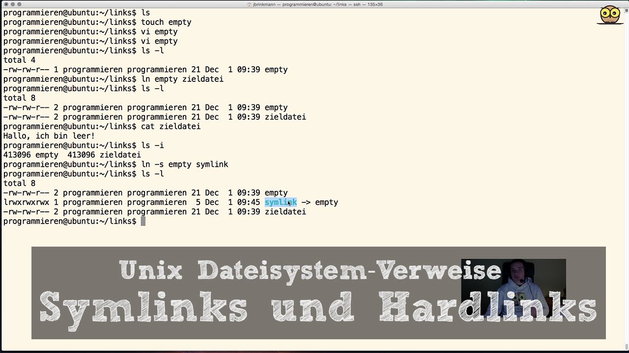Unix Für Entwickler 7 Symlinks Und Hardlinks Verstehen Youtube