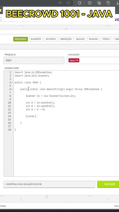 BeeCrowd - 1001 - JAVA #java #coding - YouTube