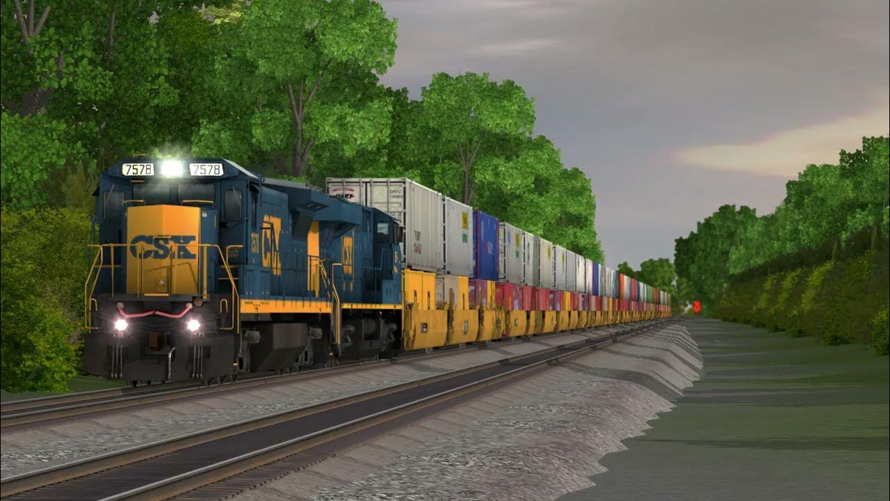Trainz: A New Era: CSX C40-8 7573 Leads Intermodal Train! - YouTube