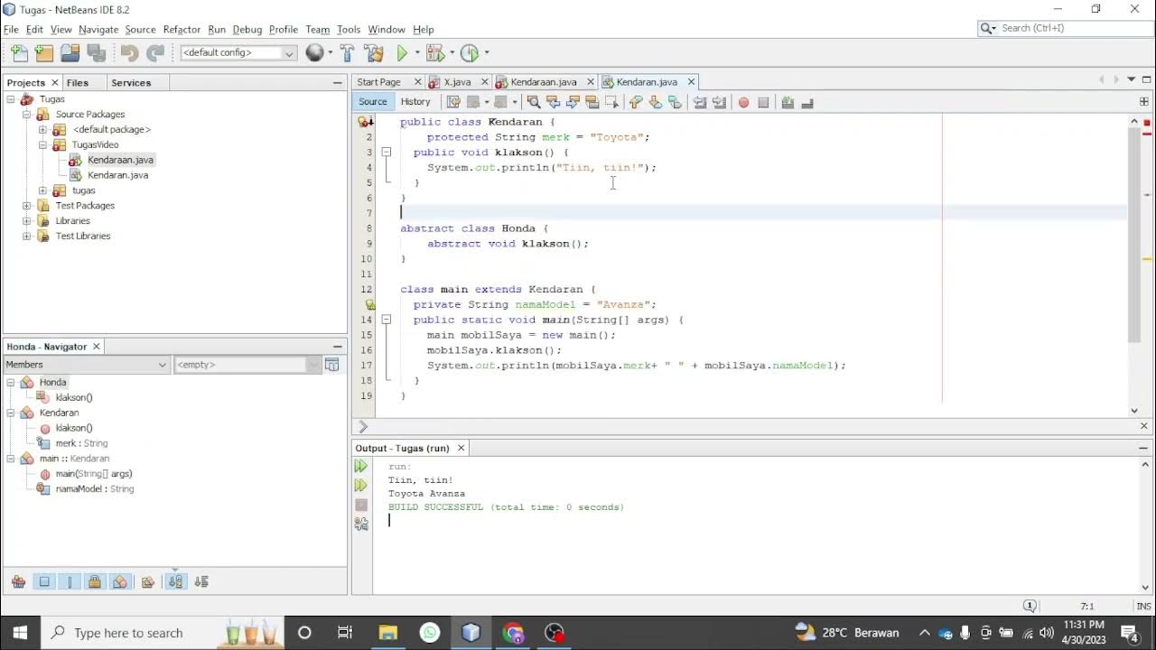 perbedaan inheritance dengan abstract - YouTube