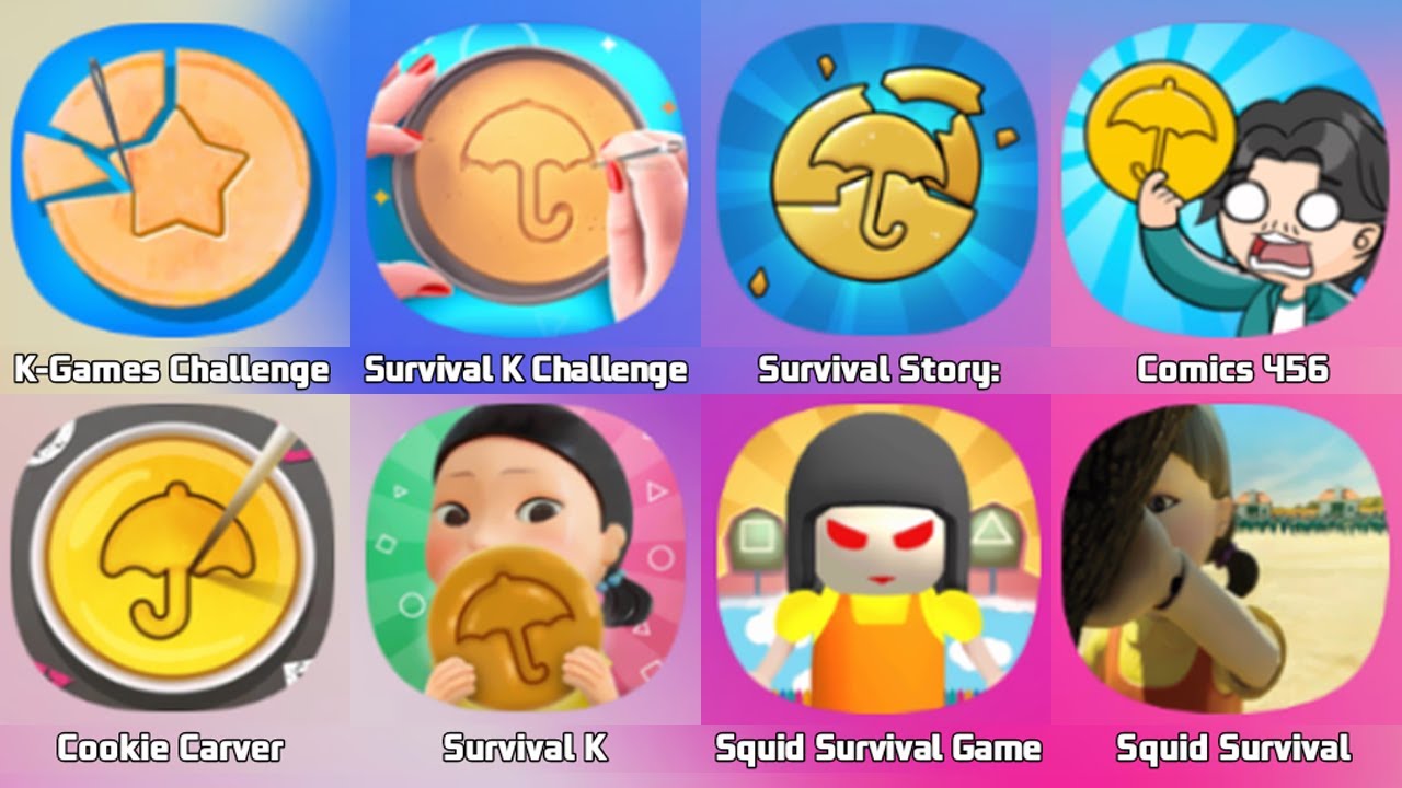 K-Games Challenge, Survival K Challenge, Survival Story, Comics 456, Cookie Carver, Squid Game ...