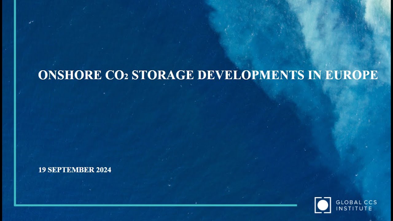 Onshore CO2 Storage Developments - YouTube
