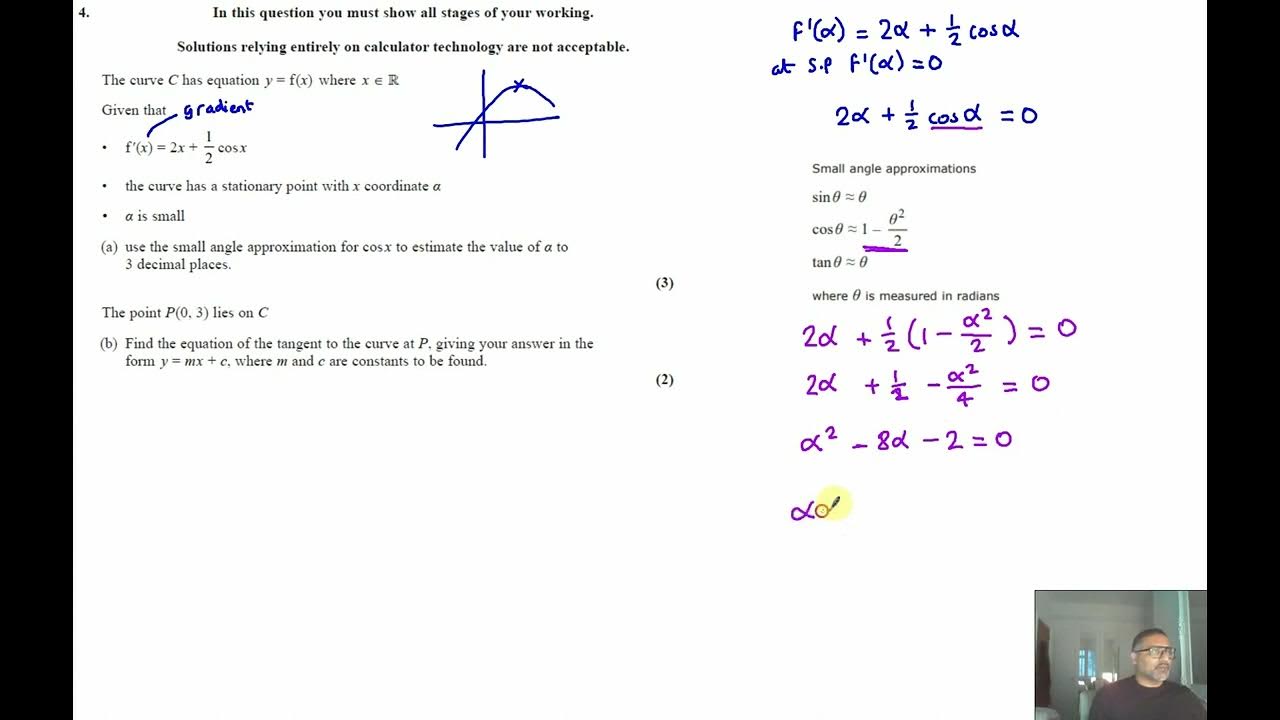 EDEXCEL JUNE 2023 PURE MATHS A LEVEL PAPER 1 QUESTION 4 SMALL ANGLE APPROXIMATIONS - YouTube