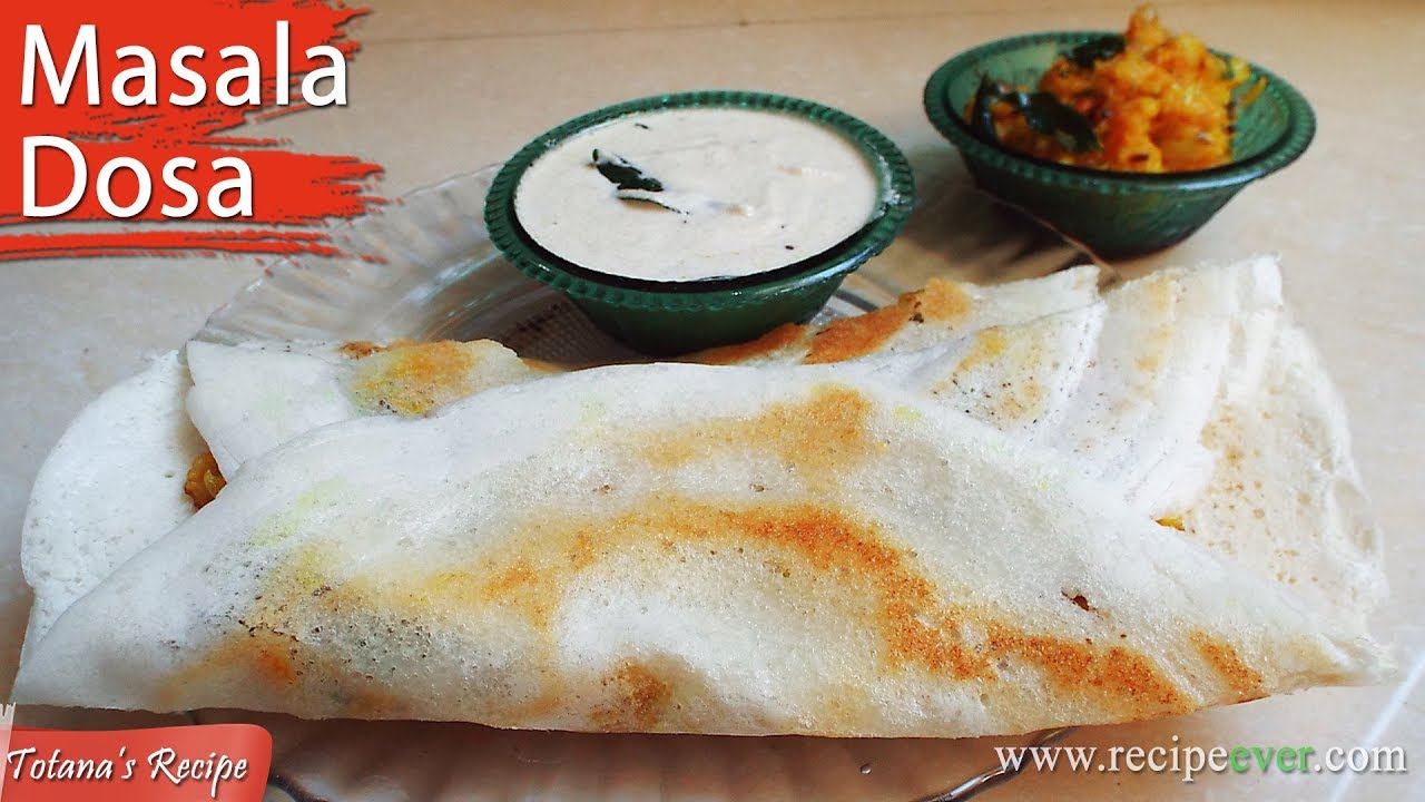Masala Dosa Recipe - How to make Dosa with Chutney - Bengali Ranna ...