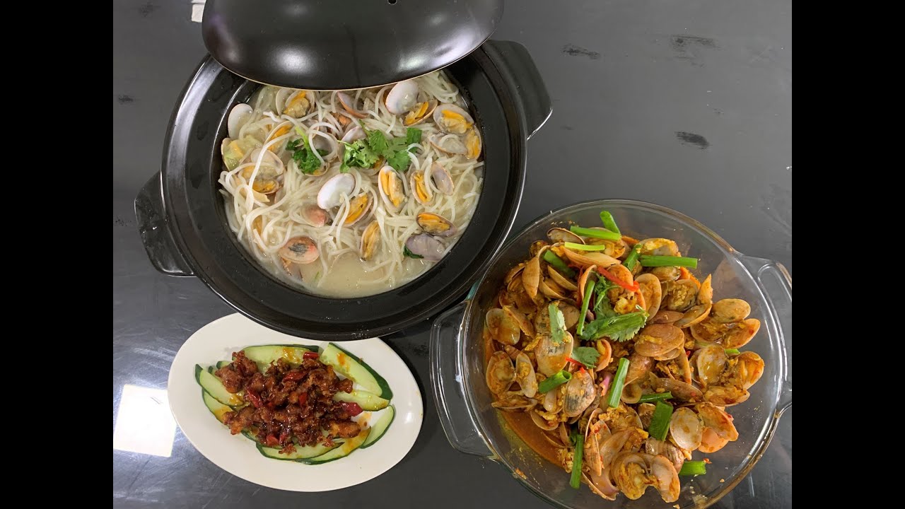 辣椒啦啦 Chilli Clams | 啦啦米粉汤 Clams Bee Hoon Soup | 妈蜜香脆小苏东 Marmite Crispy ...