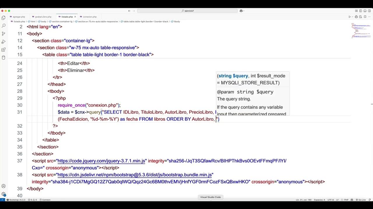 Ejercicio 7 PHP Y MYSQL parte 2 - YouTube