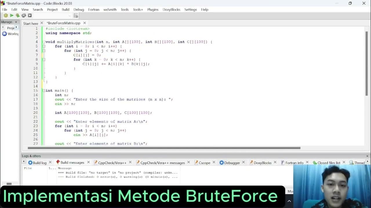 Metode Perkalian Matriks: Brute Force, Divide and Conquer, dan Strassen - YouTube