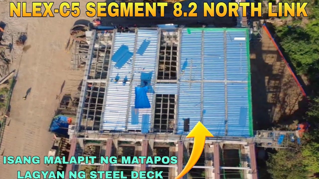 ISANG SPAN MALAPIT NG MATAPOS LATAGAN NG STEEL DECK/NLEX-C5 SEGMENT 8.2 ...