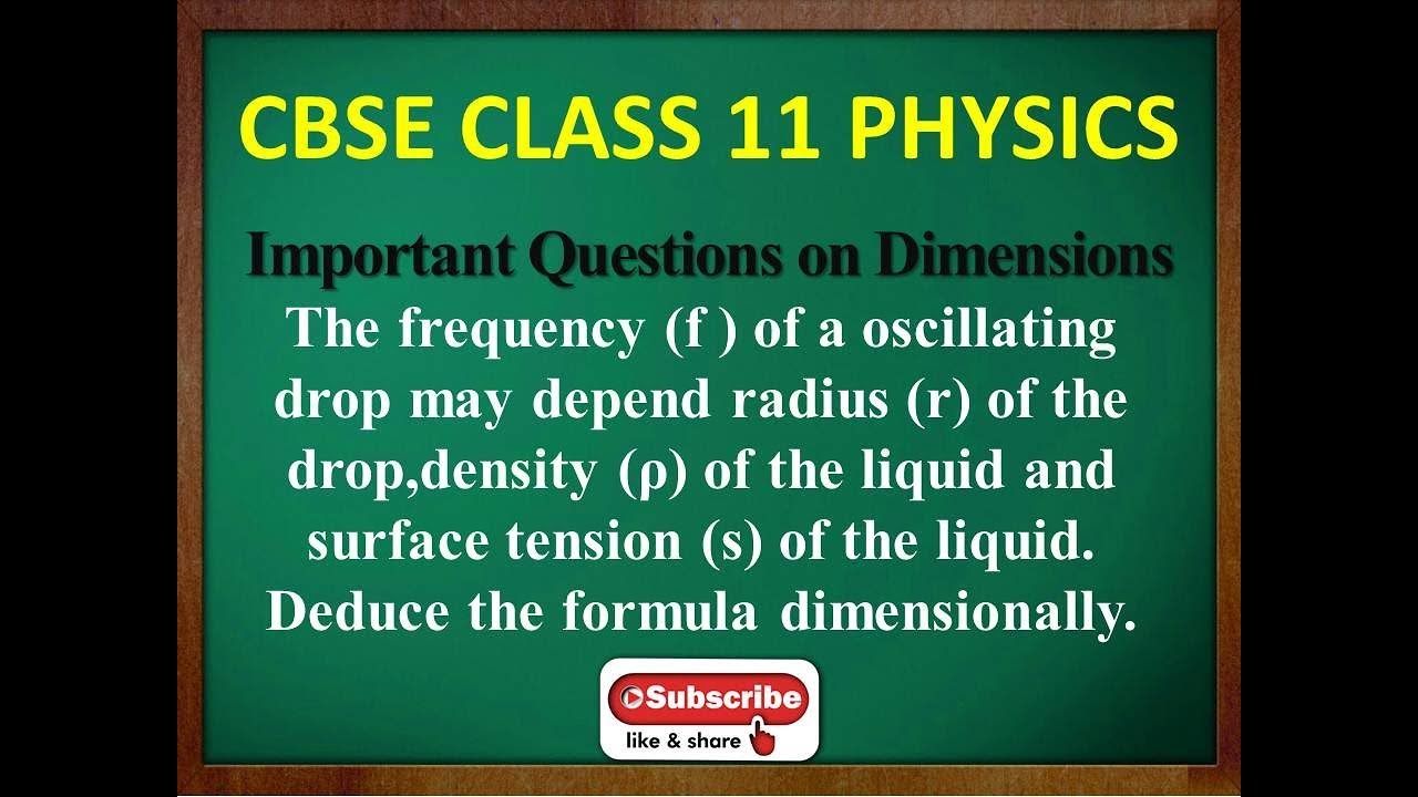 Dimensions (Part 2) | CBSE Class 11 PHYSICS - YouTube