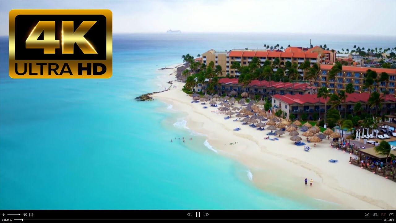 4K Free Video | Aruba 4K Caribbean Morning to Sunset Beautiful Beach ...