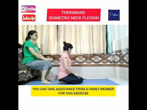 Neck isometric flexion with theraband - YouTube