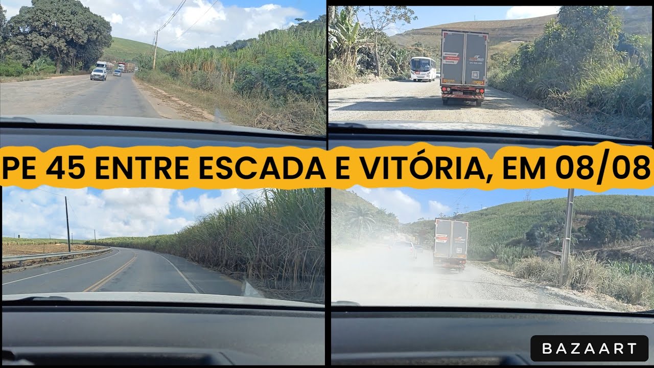 PE 45, RODOVIA QUE LIGA VITÓRIA A ESCADA-PE. VEJA COMO ESTÁ. - YouTube