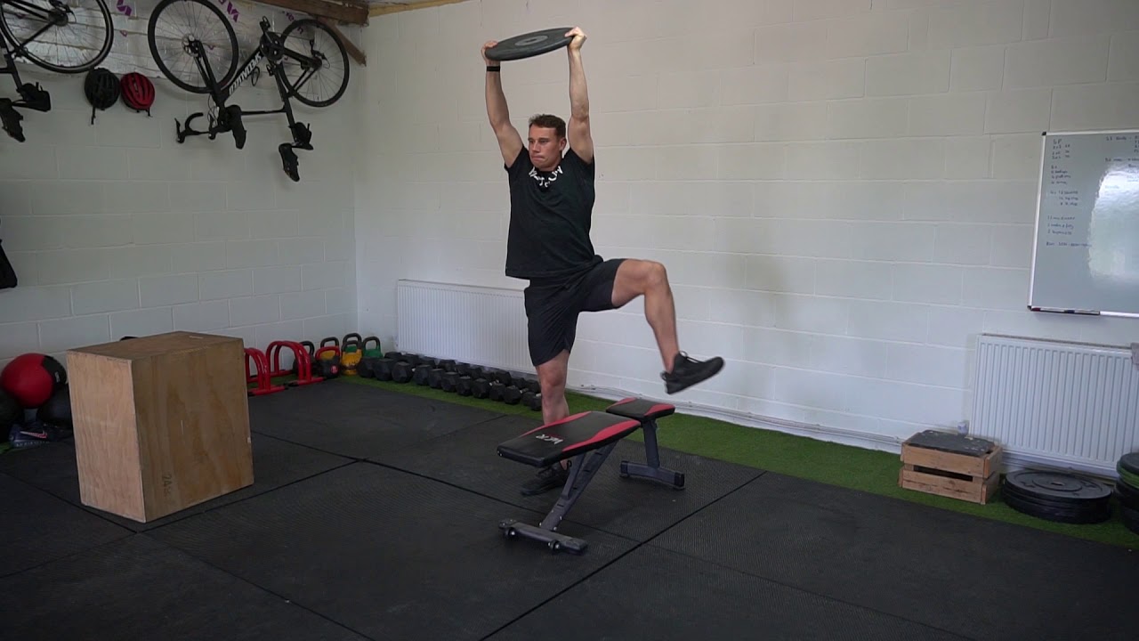 Lateral Step Over Plate Overhead - YouTube