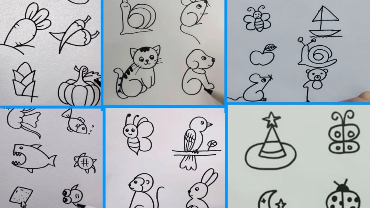 How To Dravw Animals From 1 To 9 Numbers ! Veary Easy Kids Animals ...