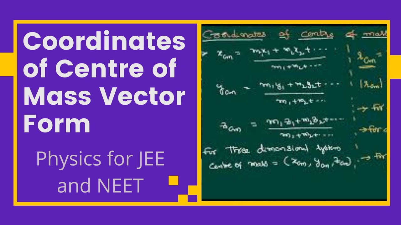 Coordinates of Center of Mass Vector Form Physics concepts for JEE and ...