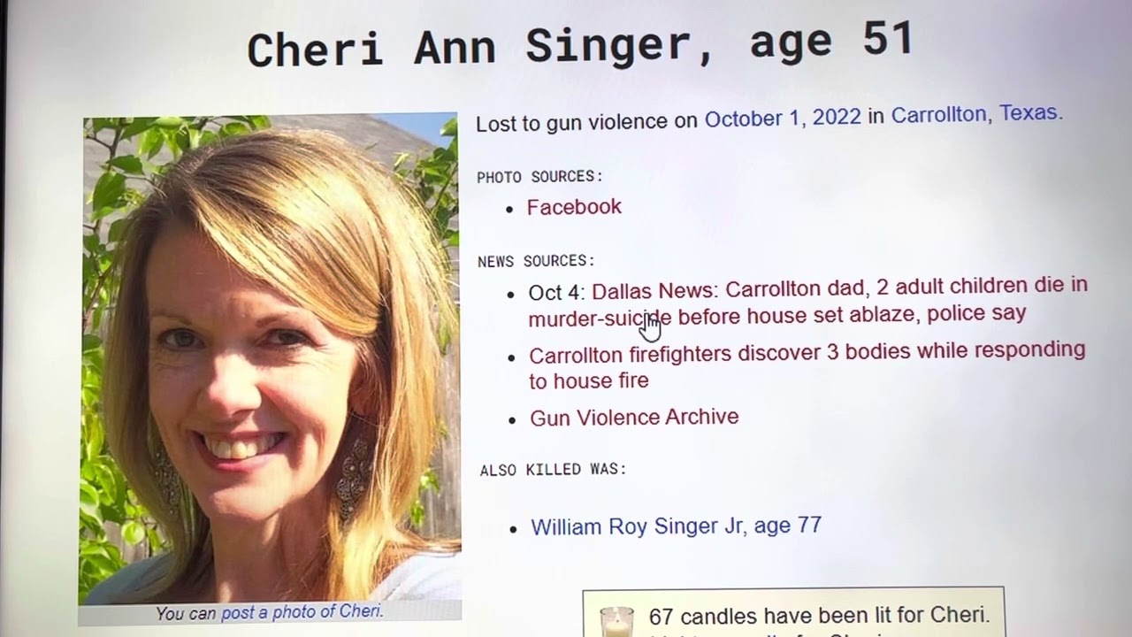 CARROLLTON, TEXAS OCT 1, 2022, CHERI ANN SINGER 51 DIES IN MURDER-SUICIDE! ALSO, DAD AND 2 KIDS ...