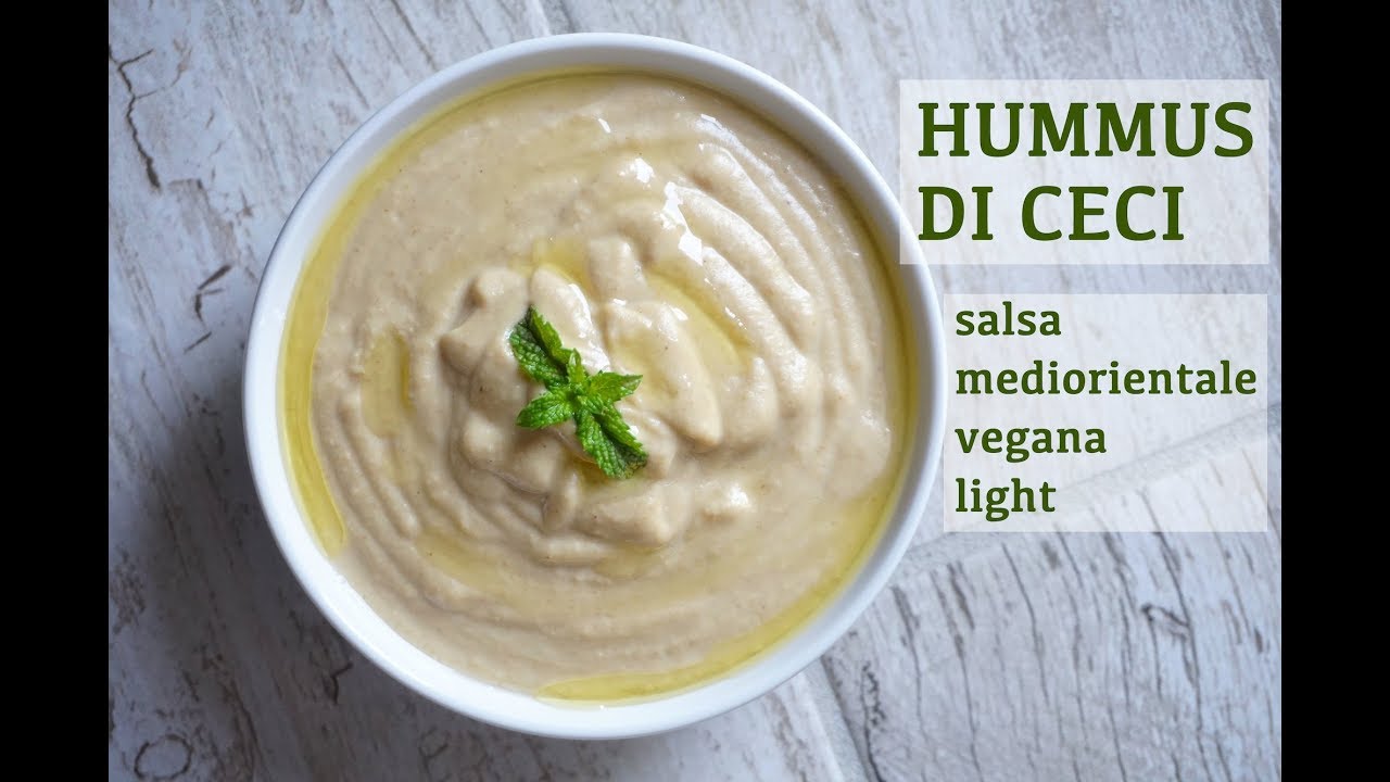 HUMMUS DI CECI | salsa mediorientale vegana | ricetta light facile - YouTube