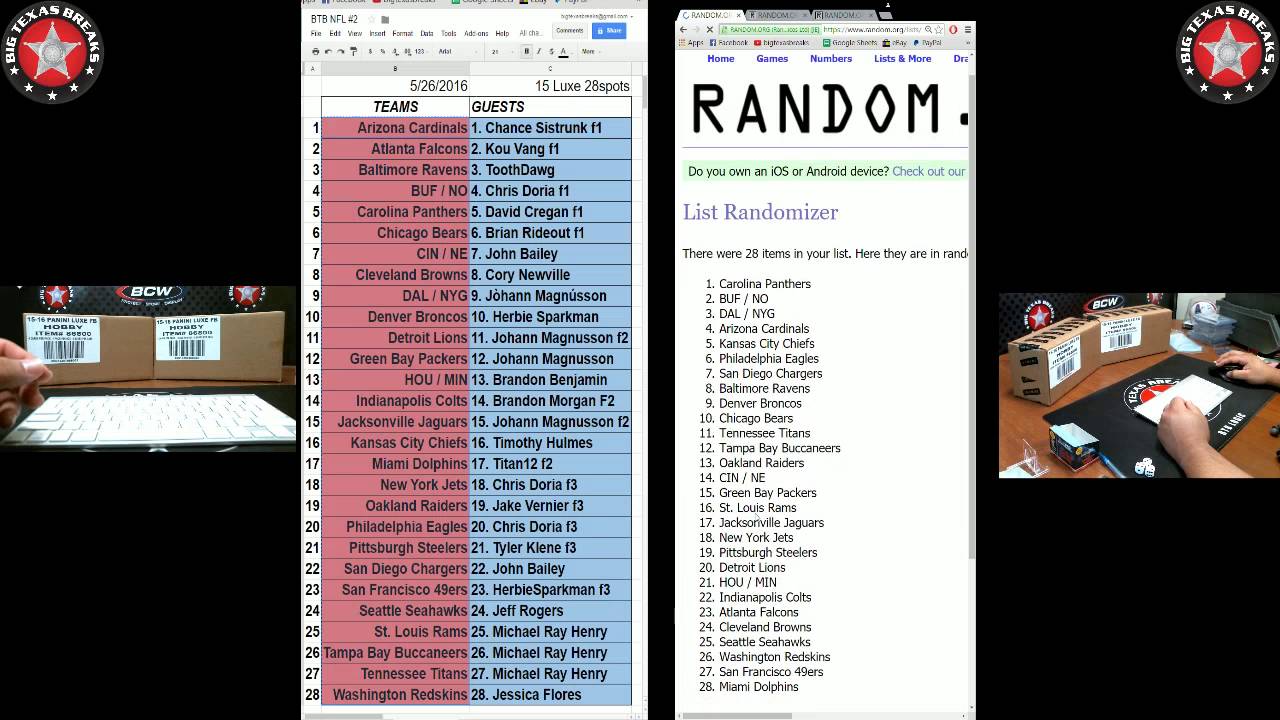 5-26-16 '15 Luxe FB 5-box - TEAMS Randomization - YouTube