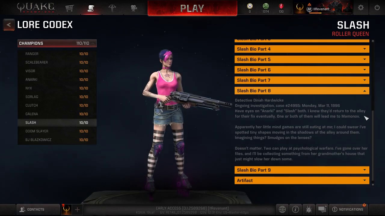 Quake Champions - Slash - Biography Lore Scrolls - YouTube