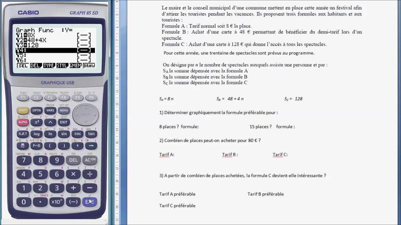 Résolution graphique d'un problème - YouTube