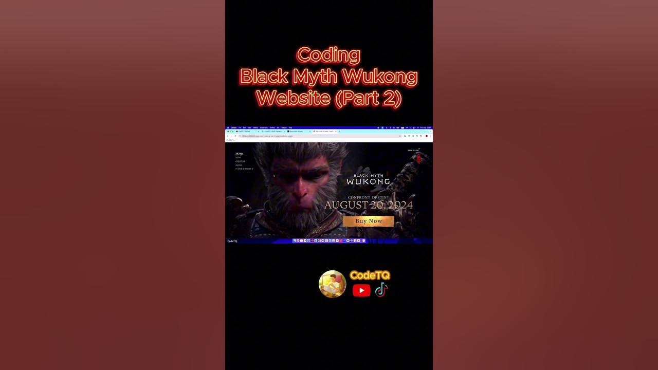 Coding Black Myth Wukong Website With Html Css Js Part 2 Codetq Coder Developer