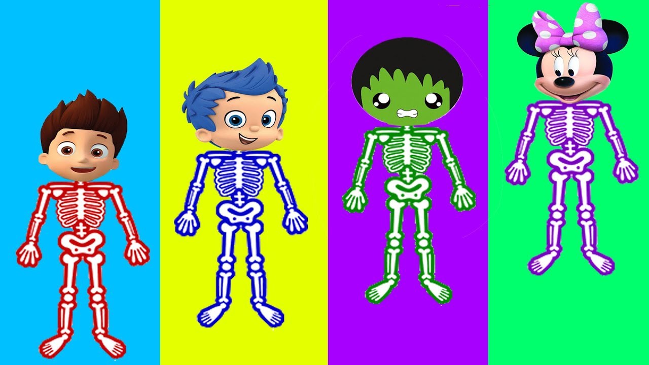 Skeleton Paw Patrol Wrong Heads with Colors Learn | Finger Family Song ...