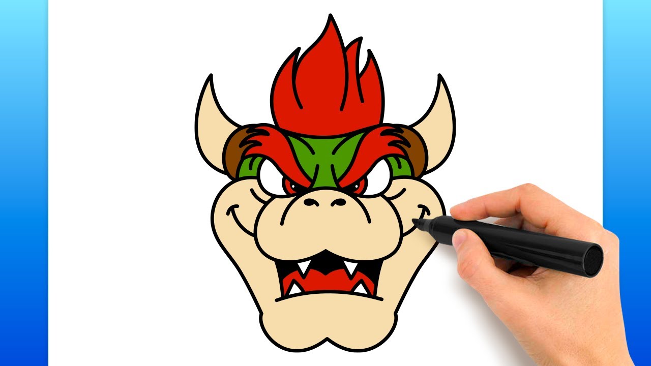How To Draw Bowser (Easy Drawing Tutorial) - YouTube